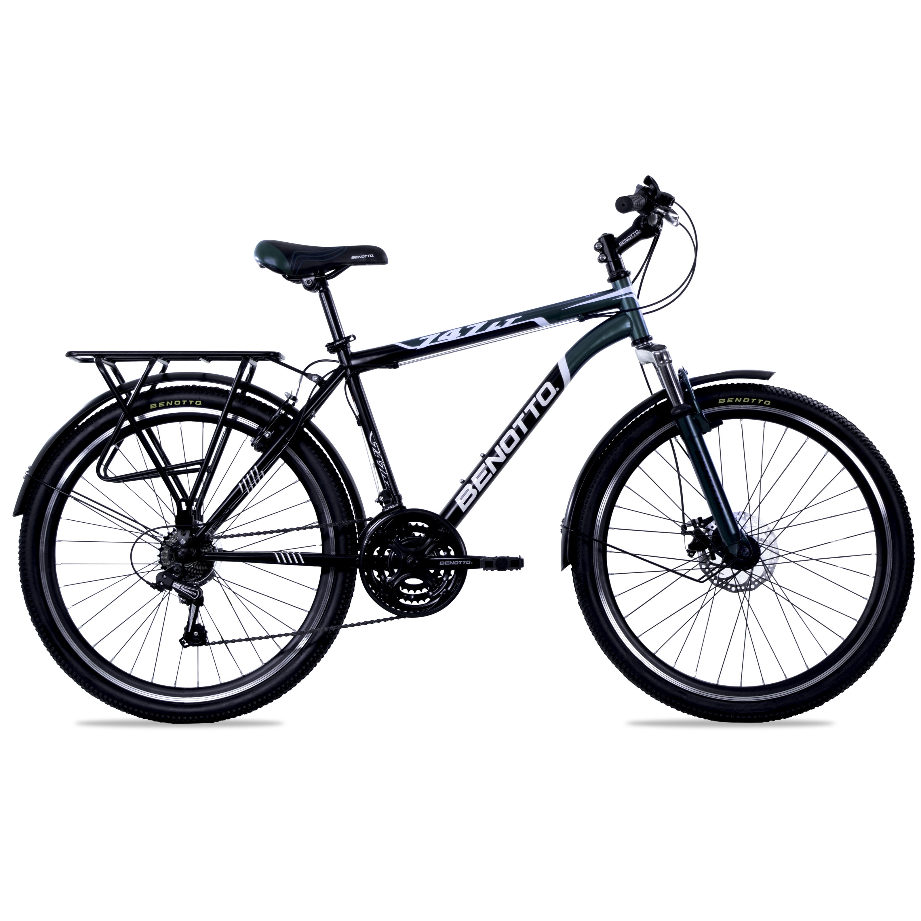 Bicicleta Benotto Montaña 747 R26 Acero 21V Negro/Verde Oscuro Hombre ...