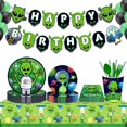 93 PCS Alien Disposable Tableware Set for 8 People, UFO Theme, Includes ...