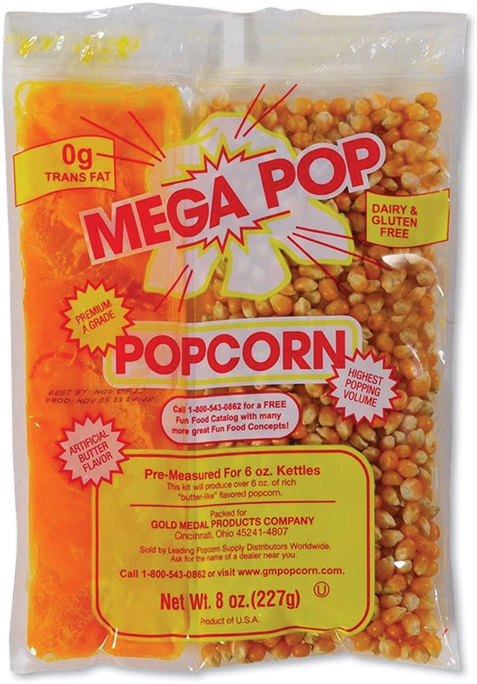 Mega Pop® Corn/Oil/Salt Kit with Coconut Oil for 6-oz. Kettle (36 count ...