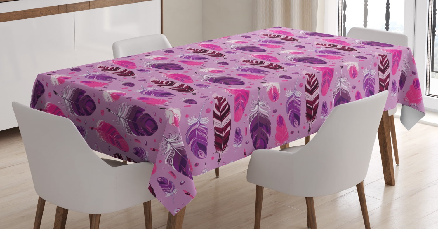 Feather Tablecloth, Watercolor Style Quills Native Culture Elements ...