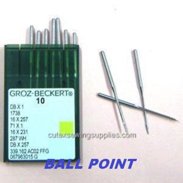 100 GROZ-BECKERT DBX1 16X257 1738 GEBEDUR TITANIUM SEWING MACHINE NEEDLES -Size 12 (metric 80 ...