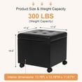 Adeco Modern Tufted Faux Leather Storage Ottoman with Wheels | 18.8 ...