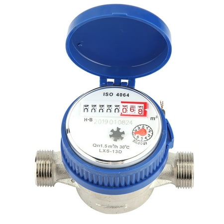 Water Meter,Copper 1.5m3/h 0-40℃ Mechanical Water Flow Meter Mechanical ...