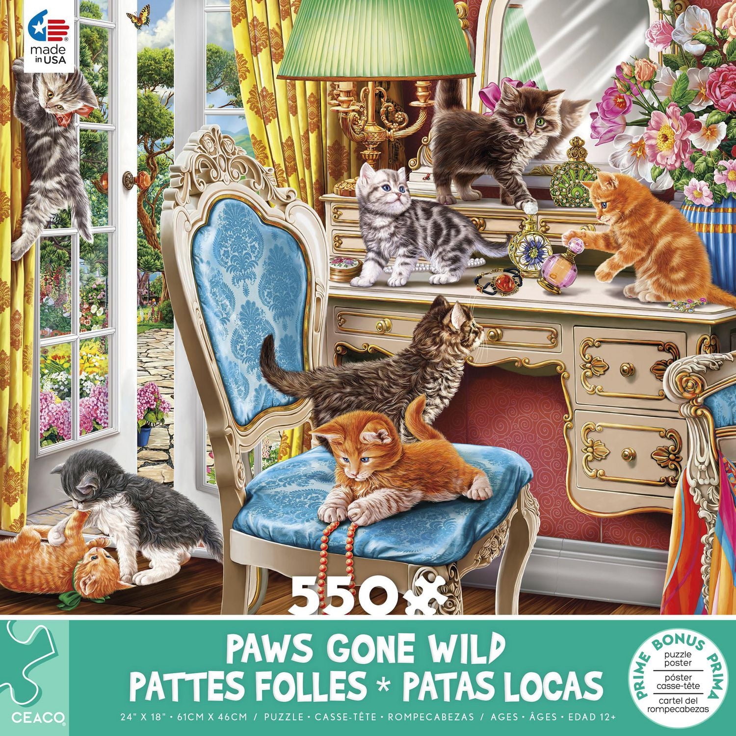 Click here for Ceaco Paws Gone Wild - Kittens In The Bedroom - 55... prices