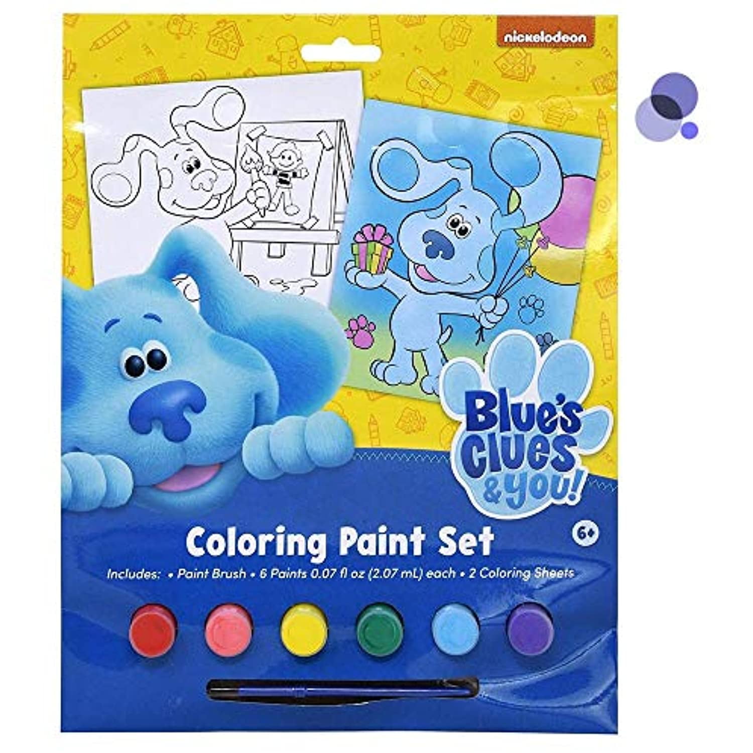 Nickelodeon Blues Clues Kids Coloring Paint Set with 6 Colors, Paint ...