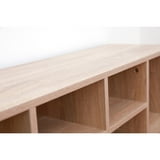 Natural Wooden Shoe Cubicle Storage Entryway Bench with Soft Cushion ...