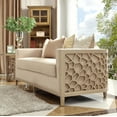 Luxury Champagne Sofa Set 3Pcs Solid Wood Traditional Homey Design HD ...