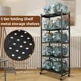 Foldable Storage Shelves, HONEIER 5 Tier Heavy Duty Metal Rack 62"x 28 ...