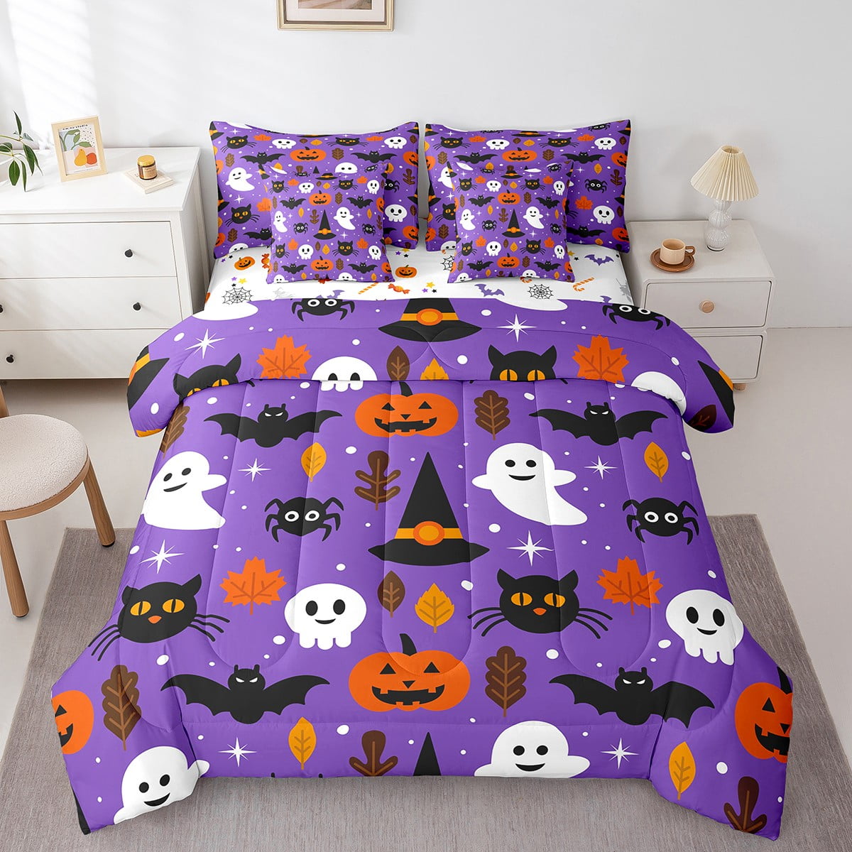 Click here for Yst Bats Halloween Decoration Comforter Set 7 Piec... prices