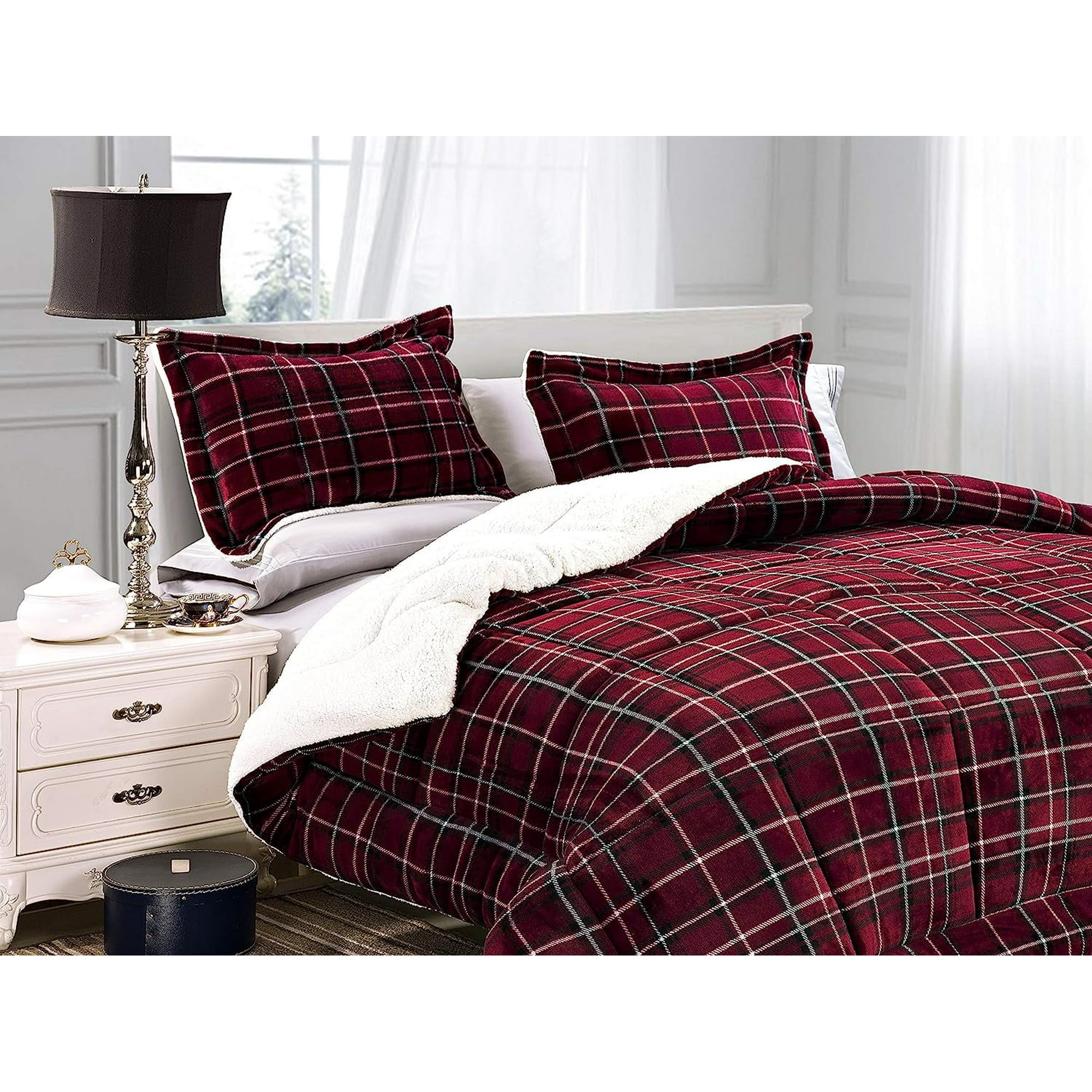 Click here for Mocassi 3-Piece Plaid Pattern Comforter Set - Soft... prices