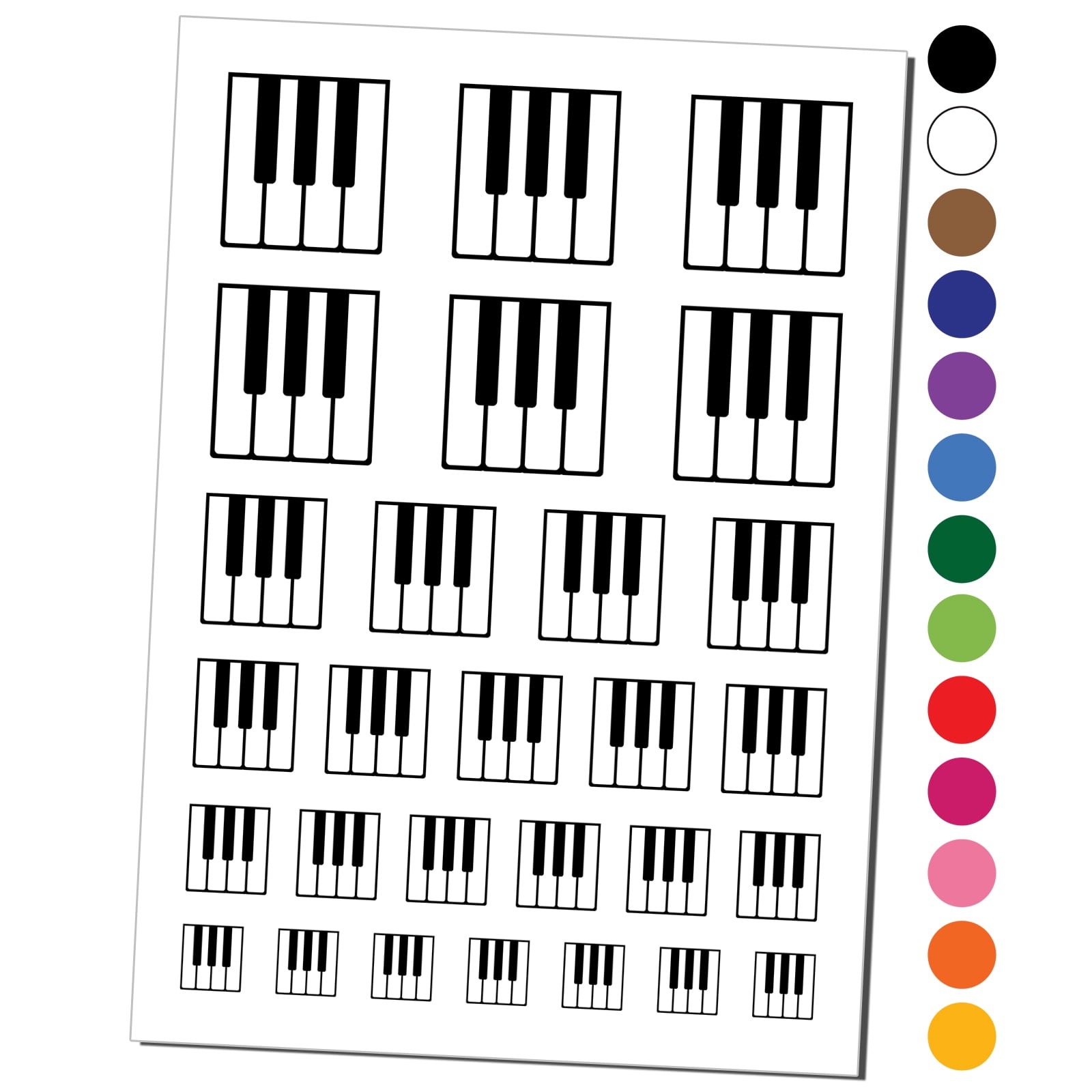 Piano Keys Music Water Resistant Temporary Tattoo Set Fake Body Art ...