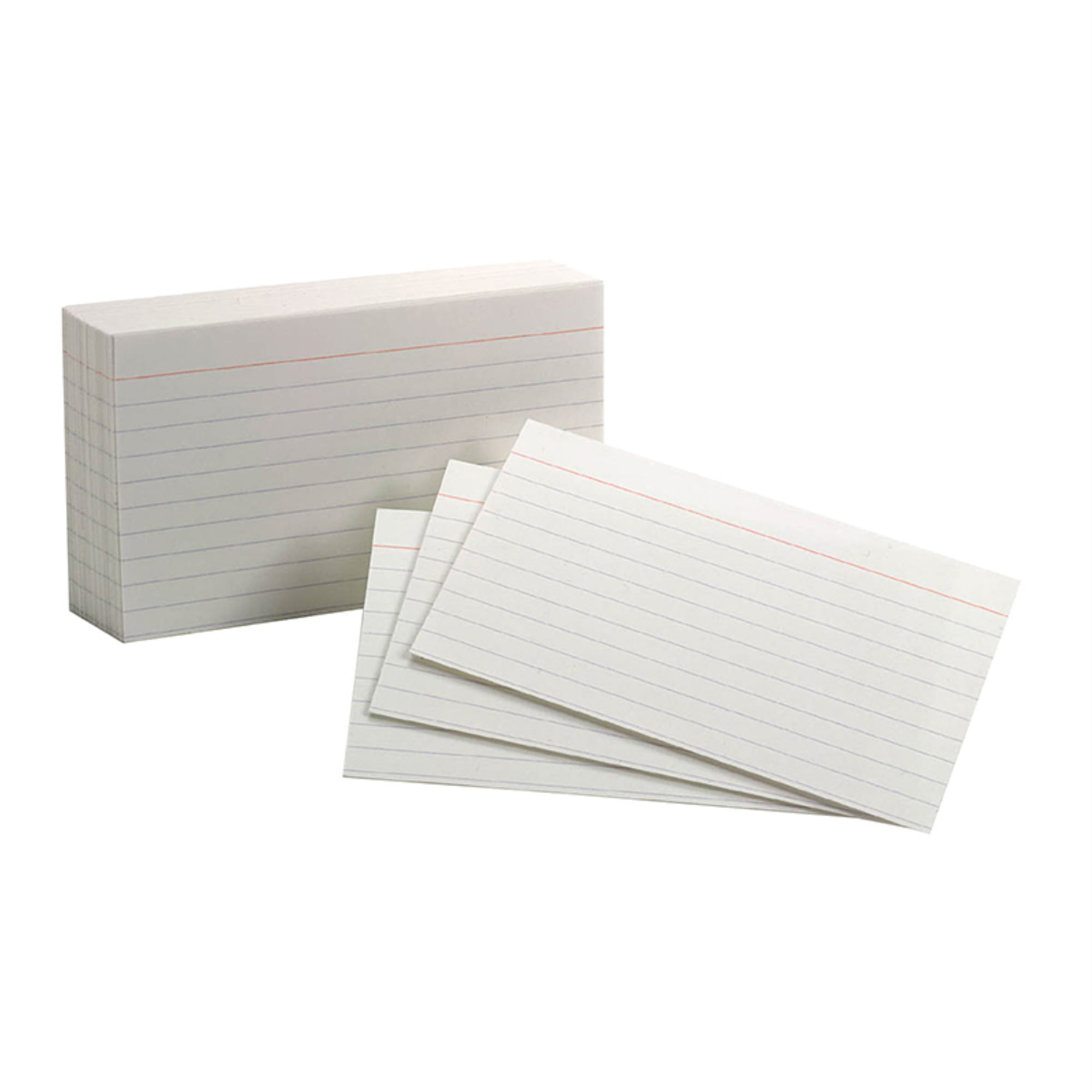 Ruled Index Cards, 3" x 5", White, Pack of 100 - Walmart.com