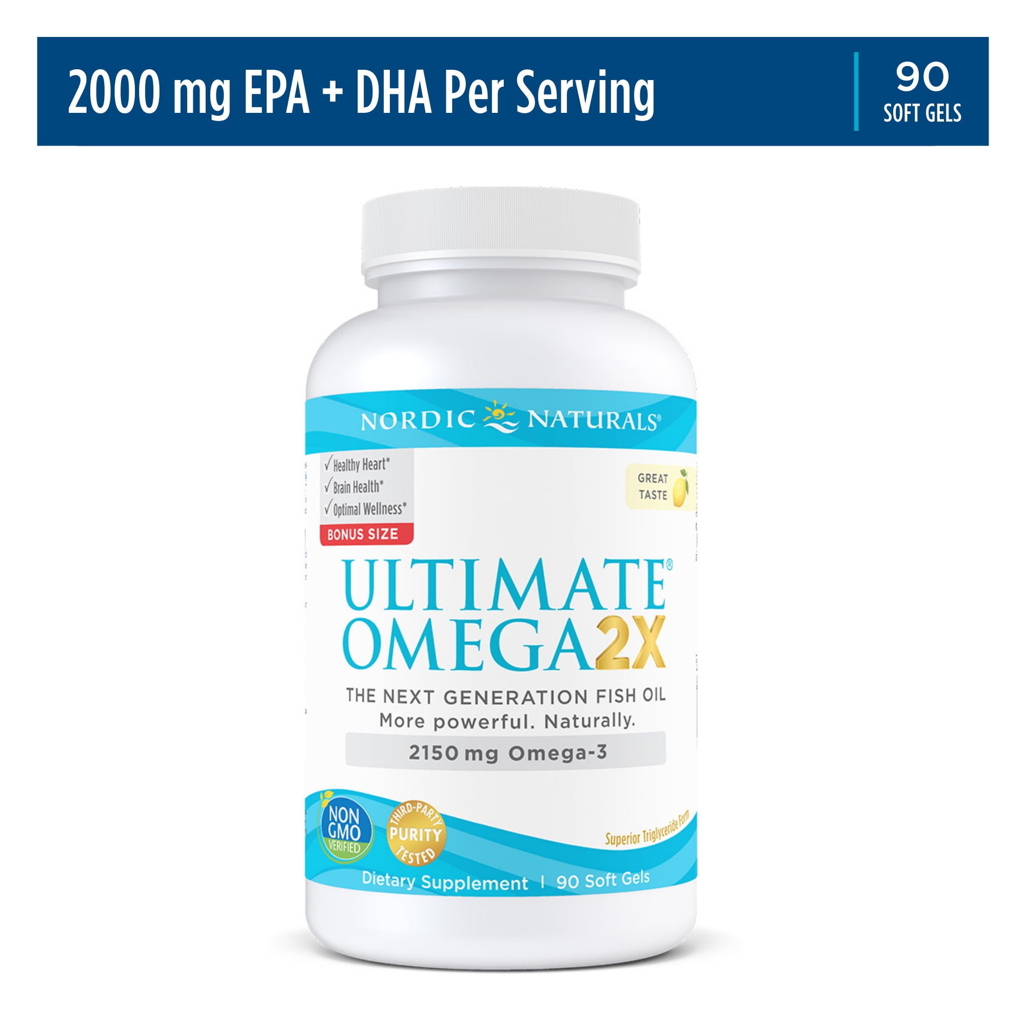 Nordic Naturals Ultimate Omega 2X Softgels, Lemon, 2150 Mg, Fish Oil ...