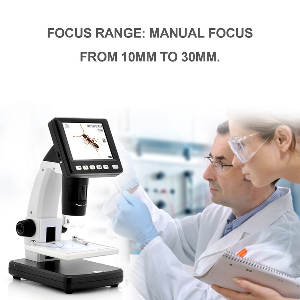 Professional 3.5 Inch HD Screen Digital Biological Microscope Multi ...