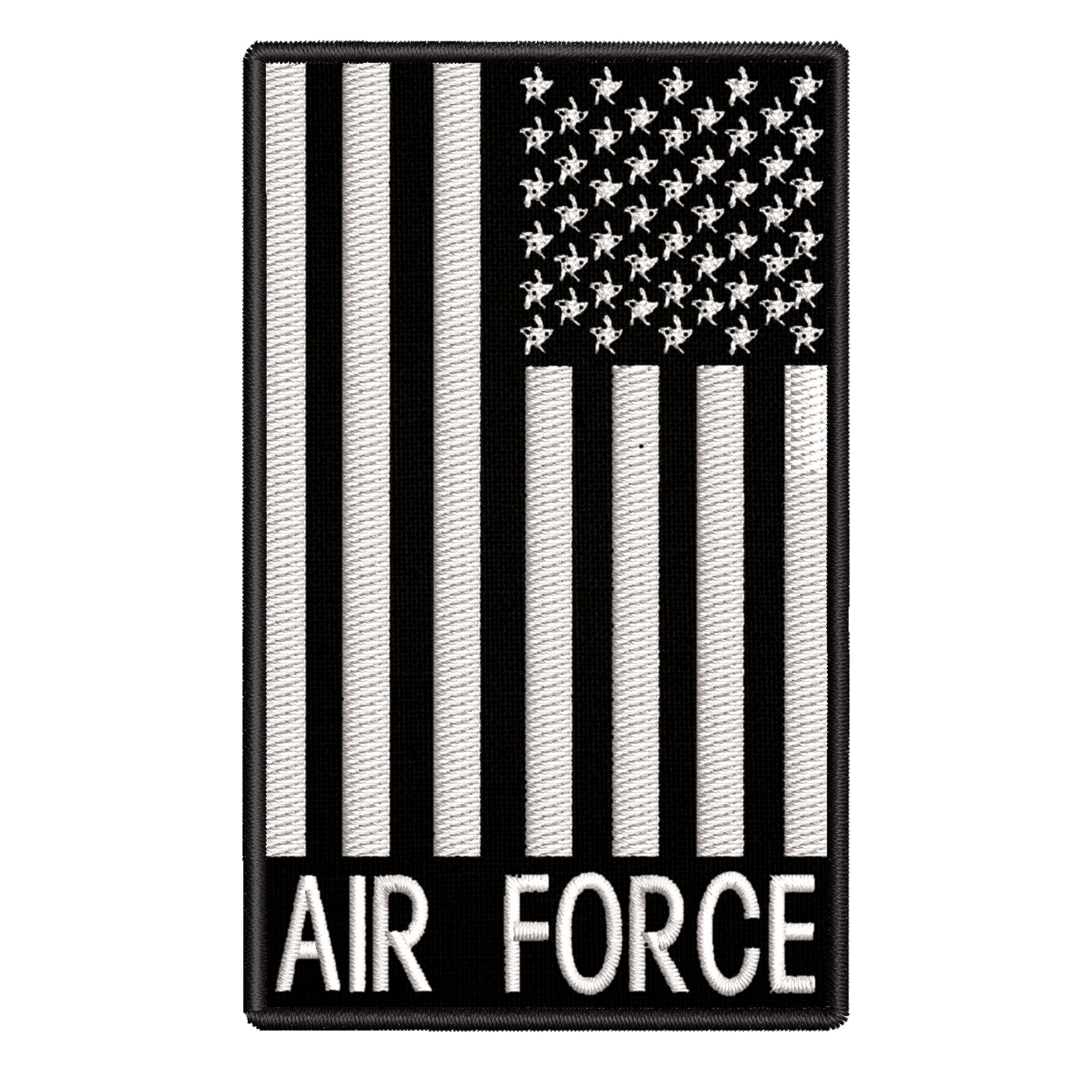 Airforce Black and White US Flag Embroidered DIY Iron on or Sew-on ...