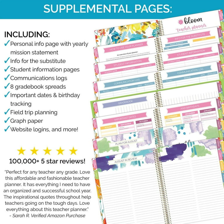 Teacher Planners Bloom Daily Planners Undated Academic Year Teacher ...