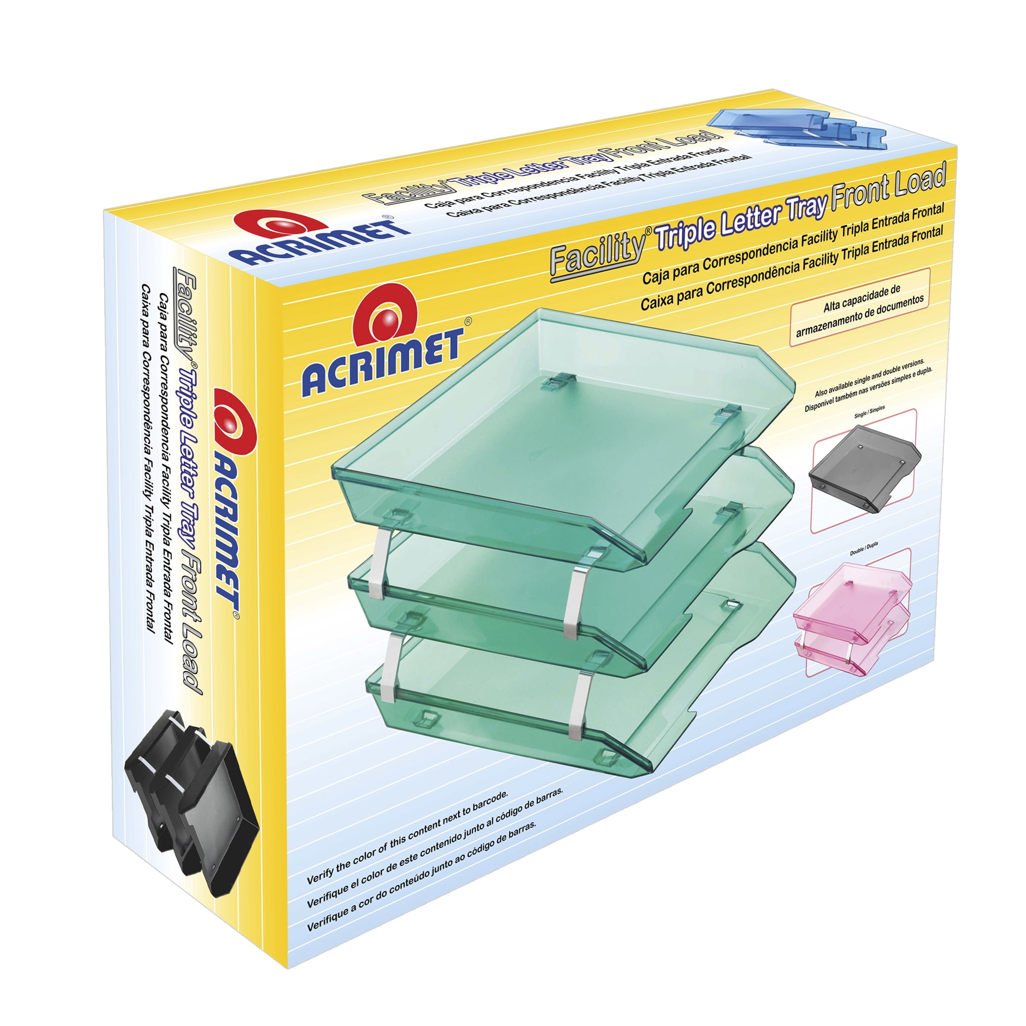 Buy Acrimet Facility 3 Tier Letter Tray Front Load Plastic Desktop File ...