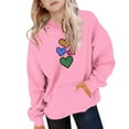 Frnrwgo Kids Girls Sweatshirts Heart Print Round Neck Lined Outerwear ...
