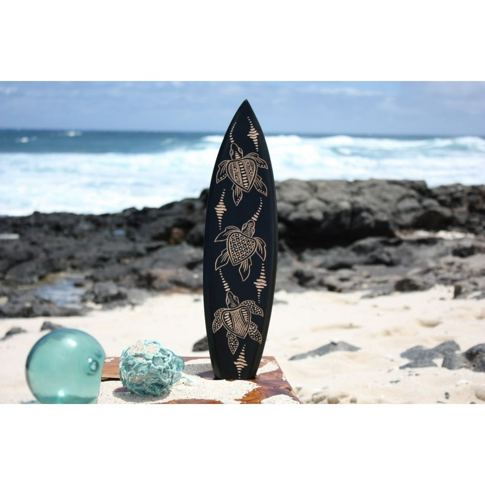 Wooden Surfboard w/ Turtle Ohana 20" - Surf Decor - Walmart.com ...