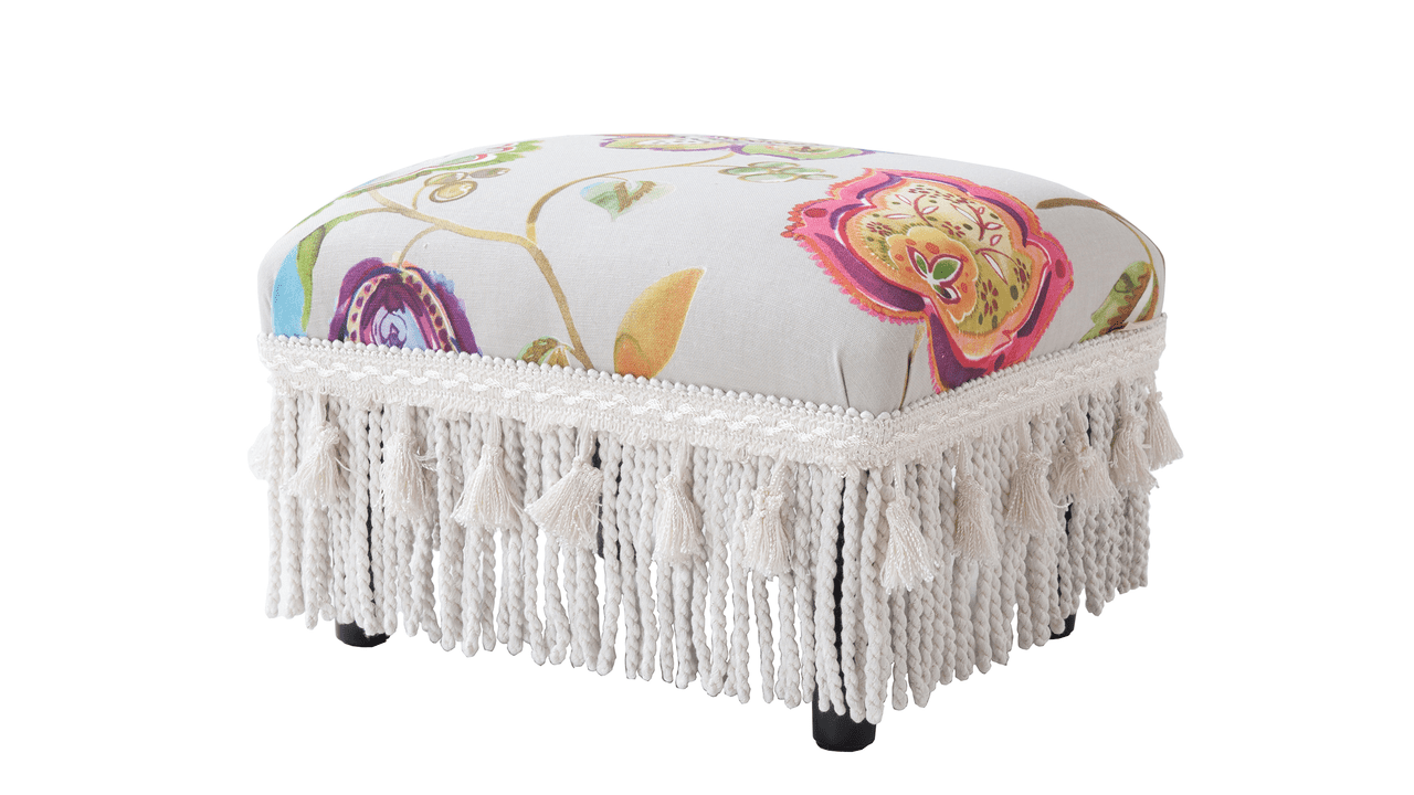 Fiona Traditional Decorative Footstool, Off-White Floral - Walmart.com