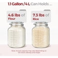 1.1 Gallon Wide Mouth Glass Canisters with Airtight Lids & Measurement ...