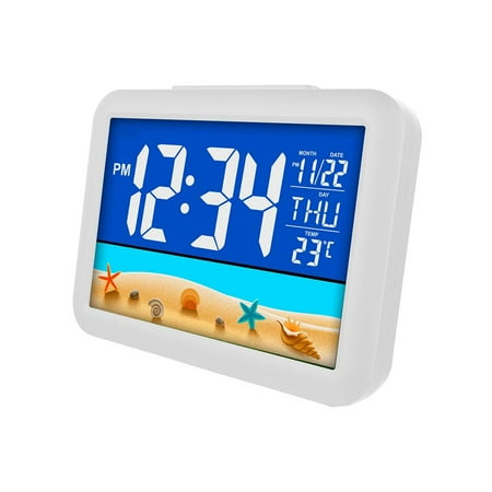 Color Screen Alarm Clock Digital Intelligent LCD Alarm Alarm Clock ...