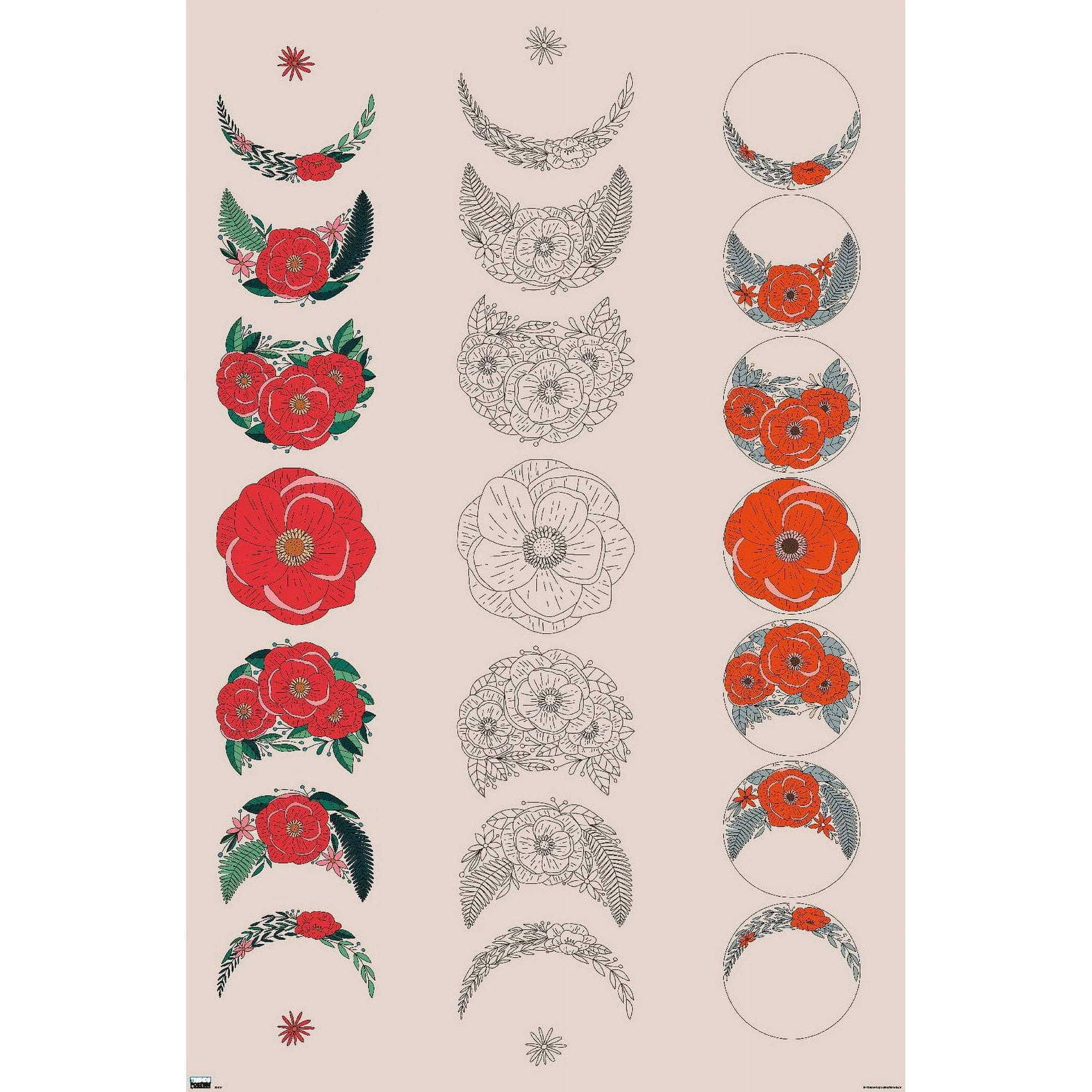 Click here for Trends International Floral Phases Of The Moon Wal... prices