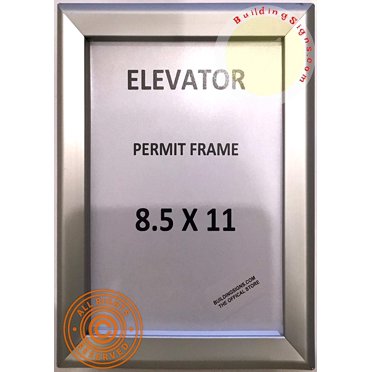 Elevator Permit Frame 8.5x11 (Lockable !!!, Silver, Heavy Duty ...