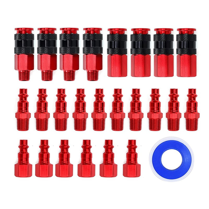 25Pieces 1/4Inch NPT Coupler and Plug Kit,Quick Connect Fittings ...