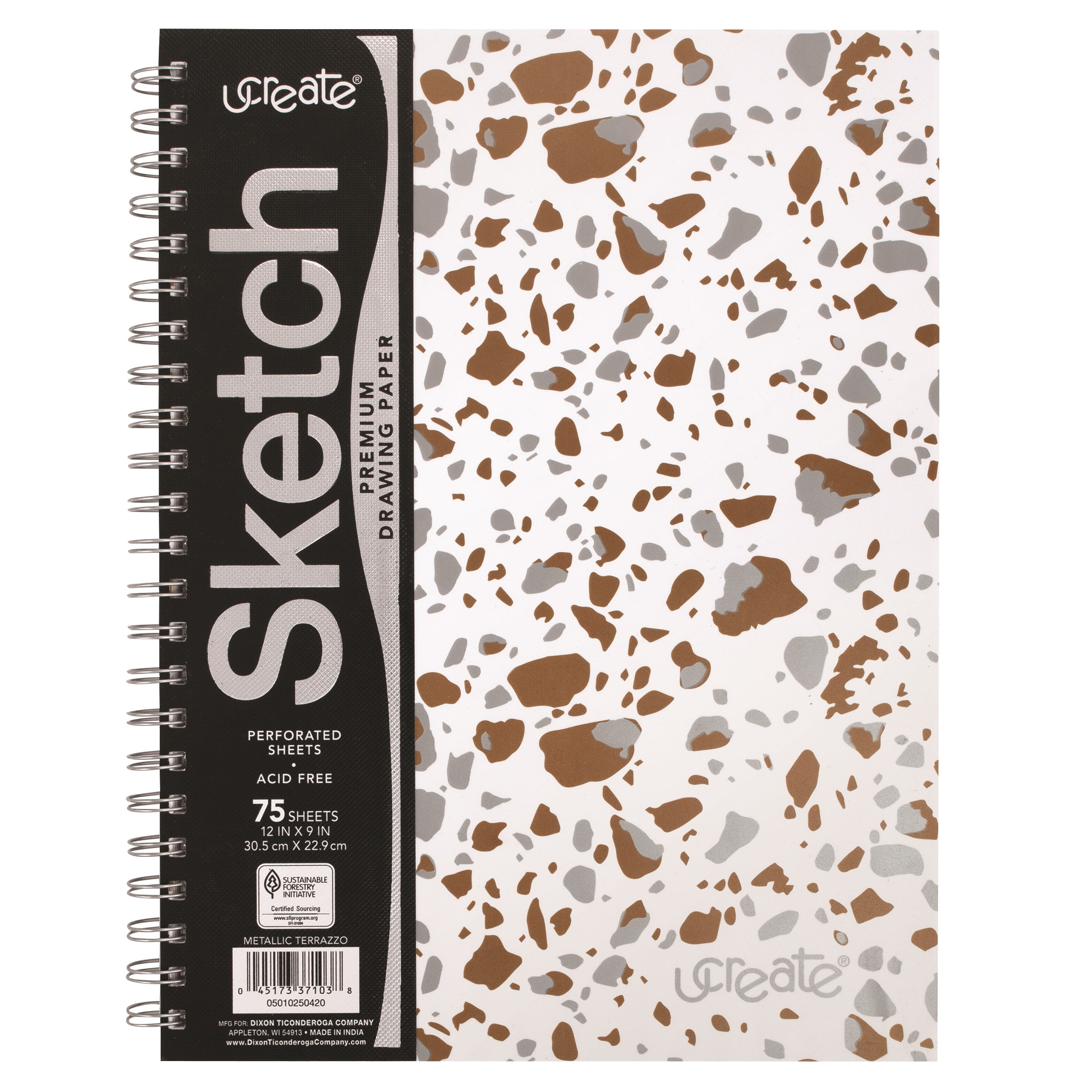 Ucreate Sketch Book and Writing Notebook, 12" x 9" Wire Bound Drawing ...