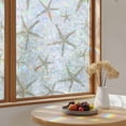 Beige Starfish Window Privacy Film Summer Coastal Beach Nautical Ocean ...