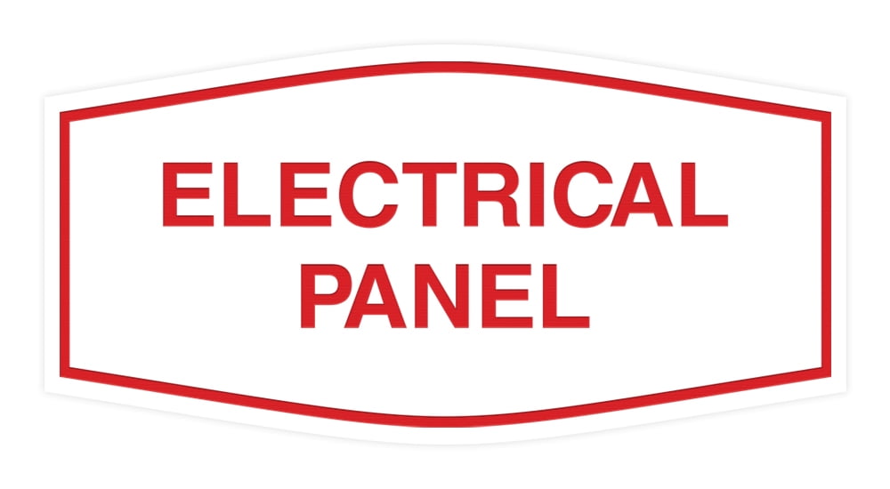 Fancy Electrical Panel Sign (White/Red) - Large - Walmart.com