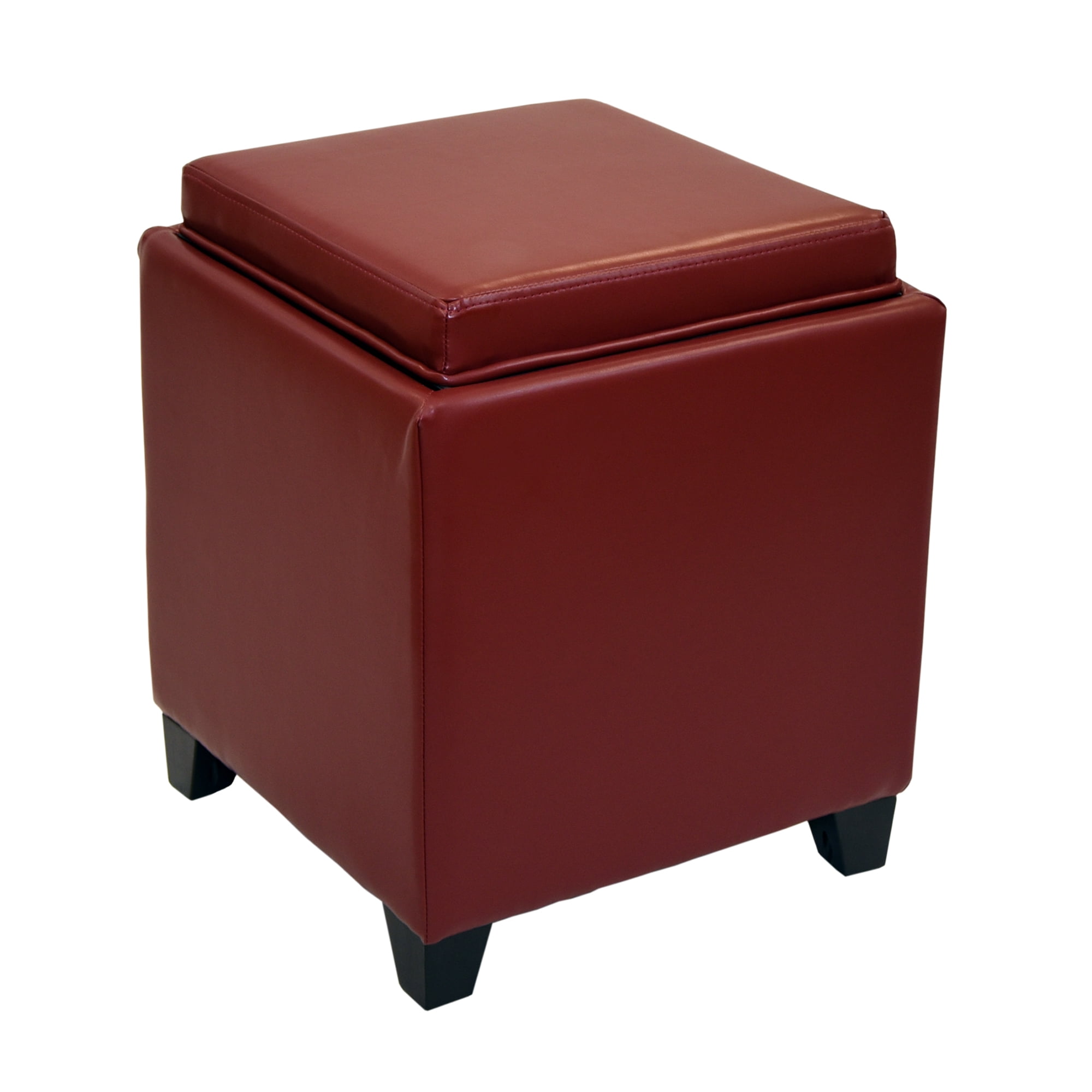 Contemporary Storage Ottoman with Tray, Multiple Colors - Walmart.com