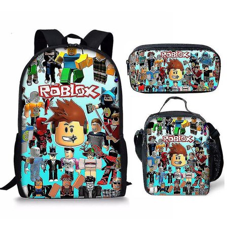 3d Roblox Student Bag Lunch Bag Pencil Bag Roblox Backpack Three-piece ...