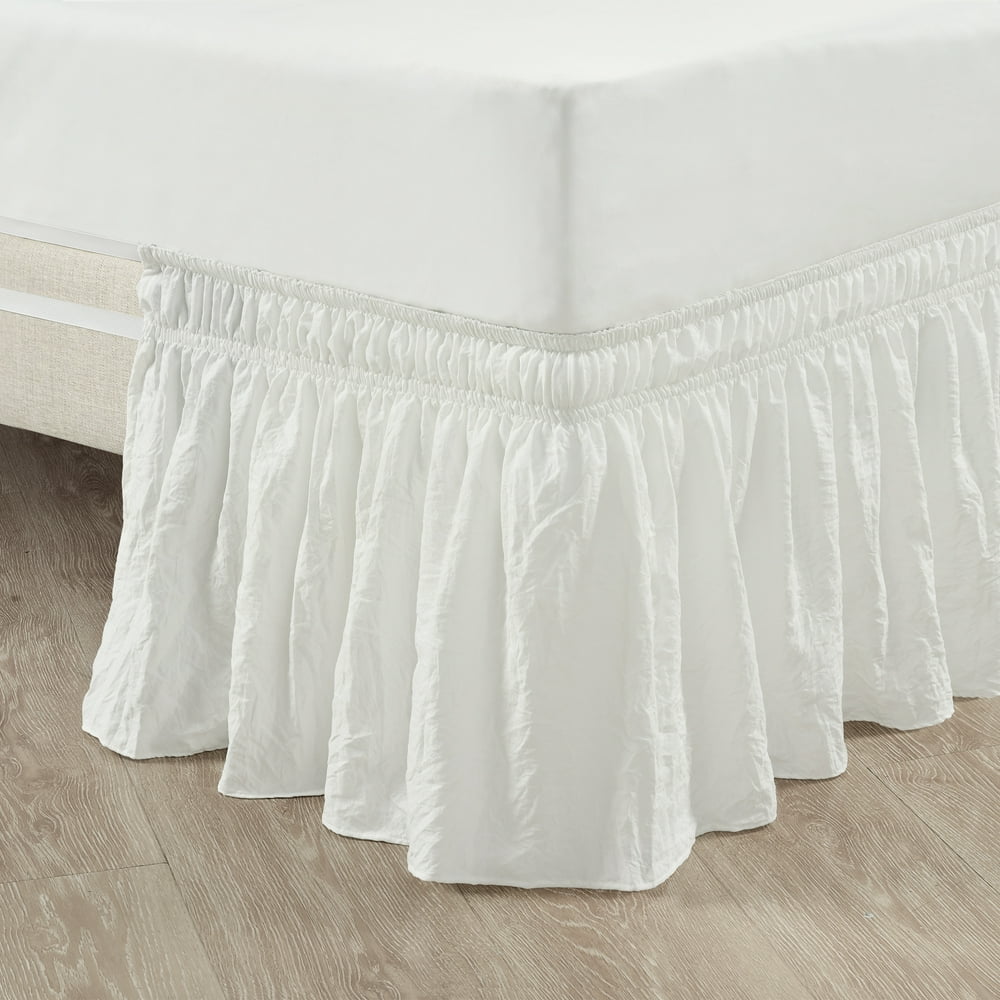 Lush Decor Ruched Ruffle Elastic Easy Wrap Around Polyester Ruching Bed