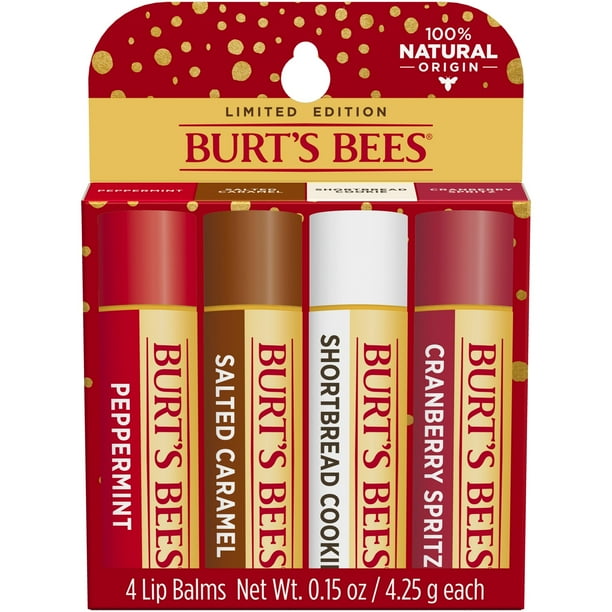 Burt's Bees Festive Holiday Gift Set, 100% Natural Lip Balm Variety ...