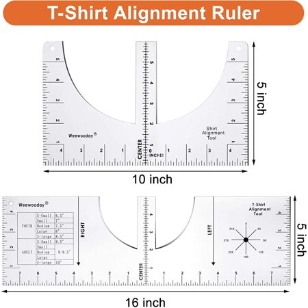 2 Pieces T-Shirt Alignment Tool T-Shirt Guide Ruler T-Shirt Centering ...