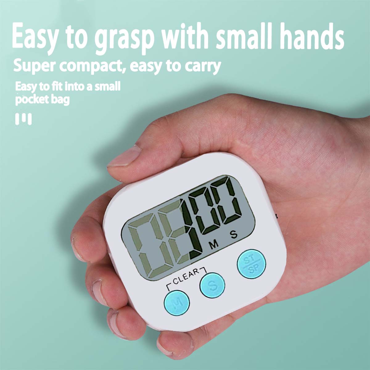 Mini digital LCD countdown, clear and loud alarm, study, cooking ...