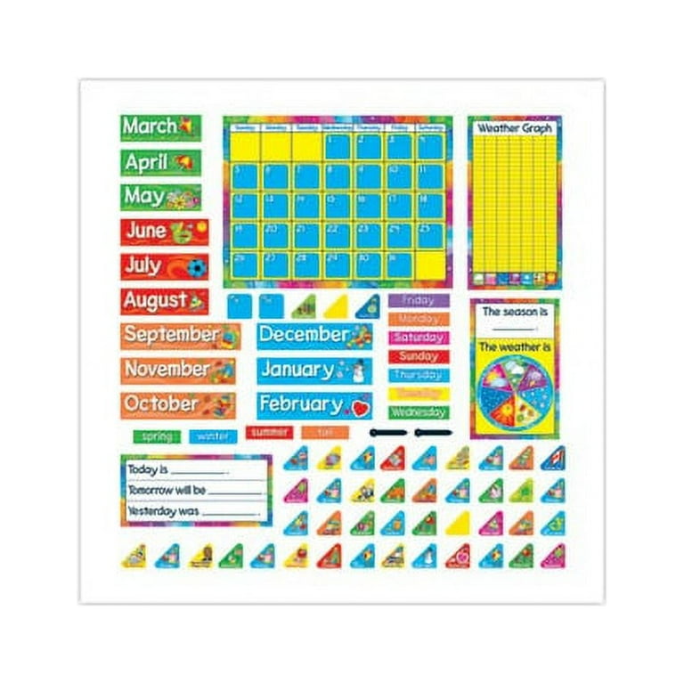 Rainbow Calendar Set Pastel Rainbow Flip Calendar - Bulletin Board Set ...