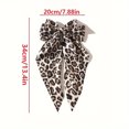 Leopard Print Satin Large Bow Hair Clip, Retro Elegant Back-of-Head ...
