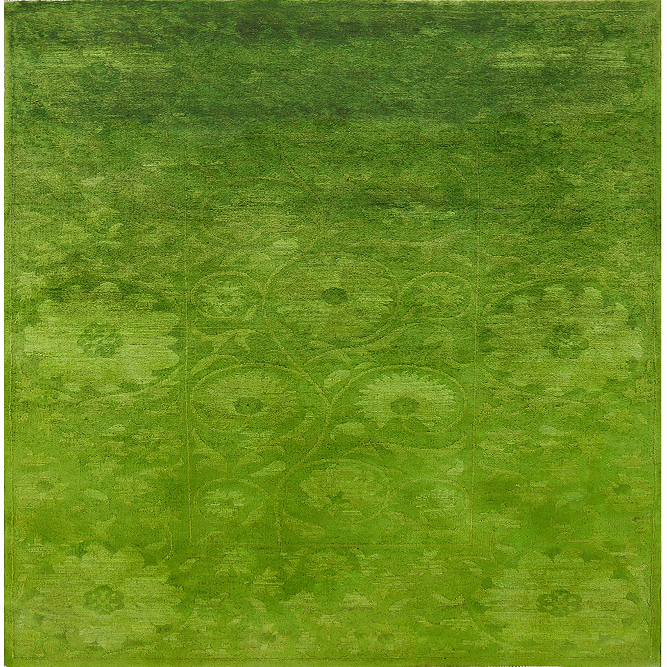 Ahgly Company Indoor Square Mid-Century Modern Green Oriental Area Rugs ...
