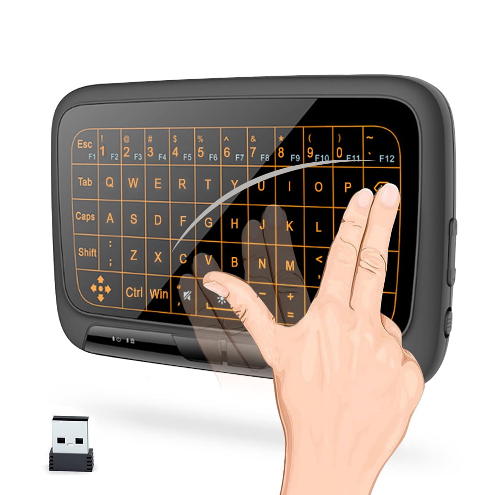 Teclado mejorado de 2,4 Ghz Inalámbrico Mini teclado Multi touch pad ...