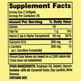 Spring Valley CoQ10 Plus L-Carnitine Heart Health Dietary Supplement Softgels, 100 mg, 50 Count ...