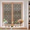 Brown Rounded Squares Window Privacy Film, Vintage Minimalist Abstract ...