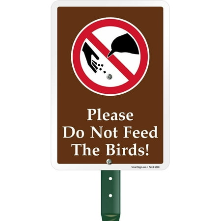 SmartSign 10 x 7 inch “Please Do Not Feed The Birds” LawnPuppy Yard ...