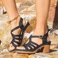 Bibifish Womens Heeled Sandals Sleek Sturdy Cutout Multi Strap Ankle ...