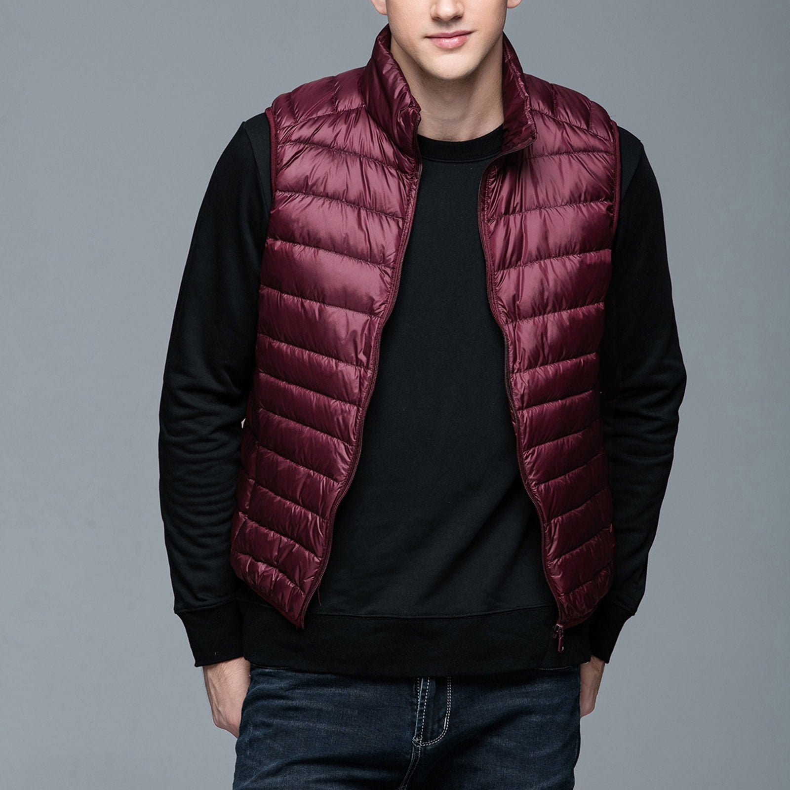 Men's Down Vest Jacket Coat Ultralight Gilet With White Down Packable ...