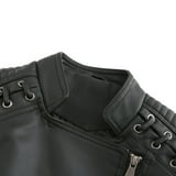 Women's PU Leather Motorcycle Jacket Slim Fit Coat Short Biker Jacket ...