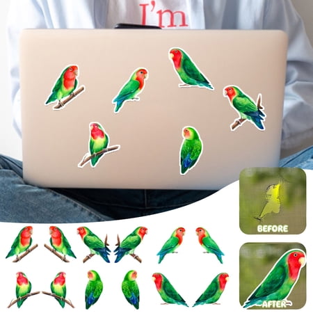 Home Decor Stickers Parrot Bird Screen Magnetic Pair Suction Paste PVC ...