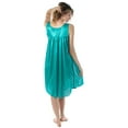 Venice Womens Silky Looking Embroidered Nightgown 06 4x Large Teal